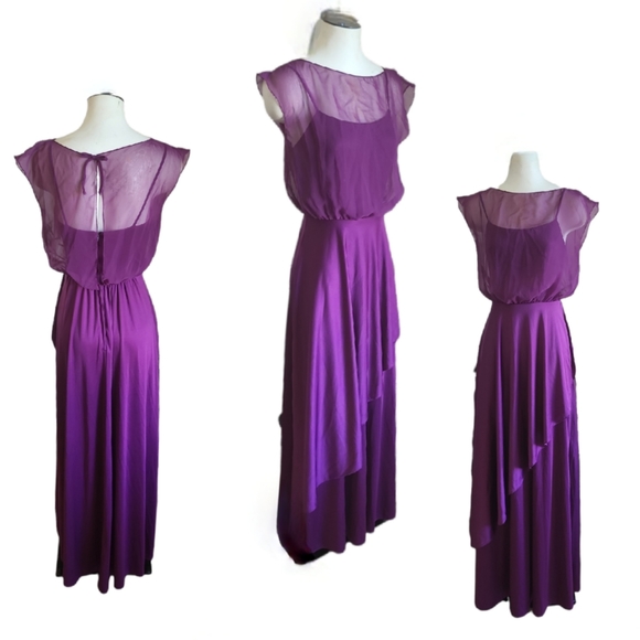 ILGWU | Dresses | Vintage Union Ilgwu Womens Plum Colored Evening Gown ...